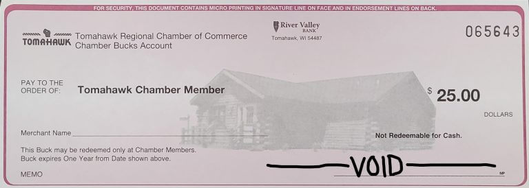 Chamber Bucks - Tomahawk Regional Chamber of Commerce